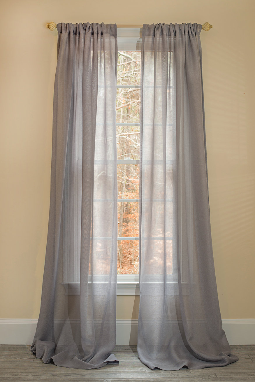 Manor Luxe Morning Mist Solid Sheer Rod pocket Curtain Panels - Wayfair ...