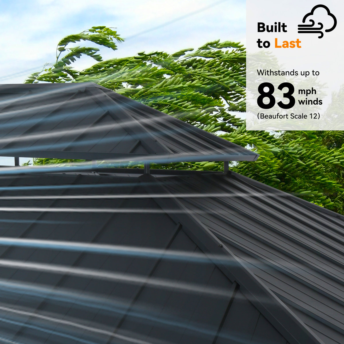 MODERN SHADE OUTDOOR LIVING SPACES Horizon 10' x 12' Hard Top Gazebo ...