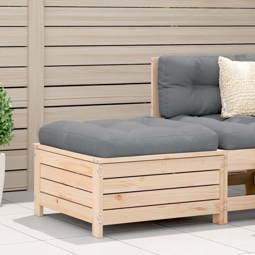 vidaXL Garden Footstool, Natural Pine Solid Pine Wood, Fabric | Wayfair