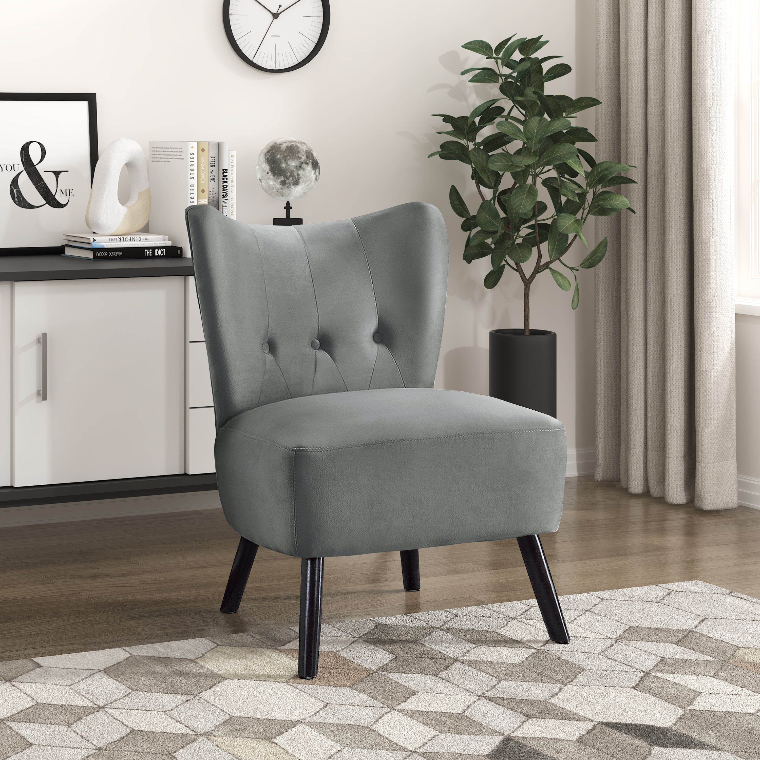Mercer41 Jaynanne Tufted Velvet Upholstered Slipper Chair | Wayfair