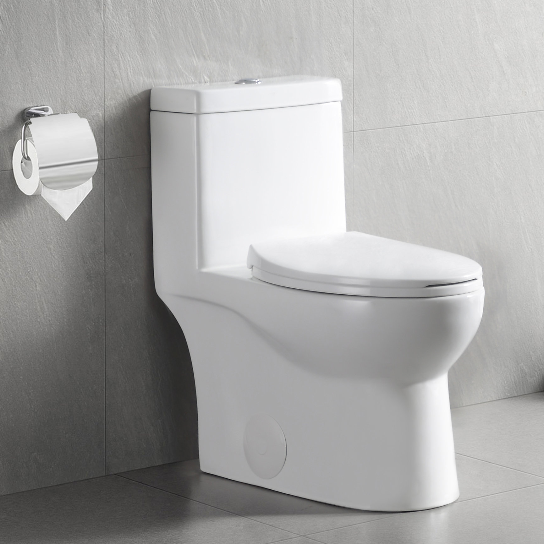 DeerValley Ally Dual-Flush Elongated One-Piece Toilet with Glazed ...