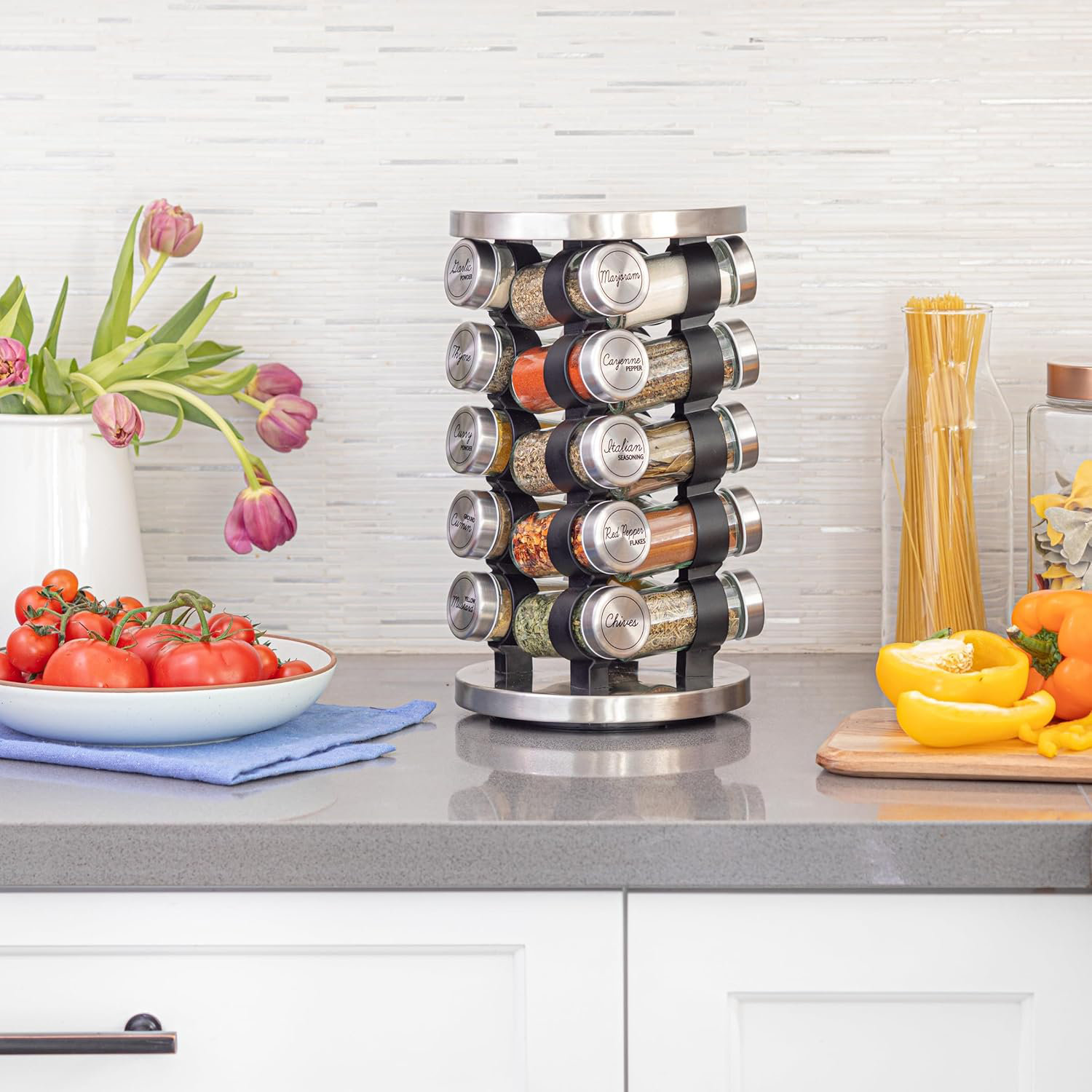 Mint Pantry® 20 Jar Stainless Steel Rotating Spice Rack | Wayfair