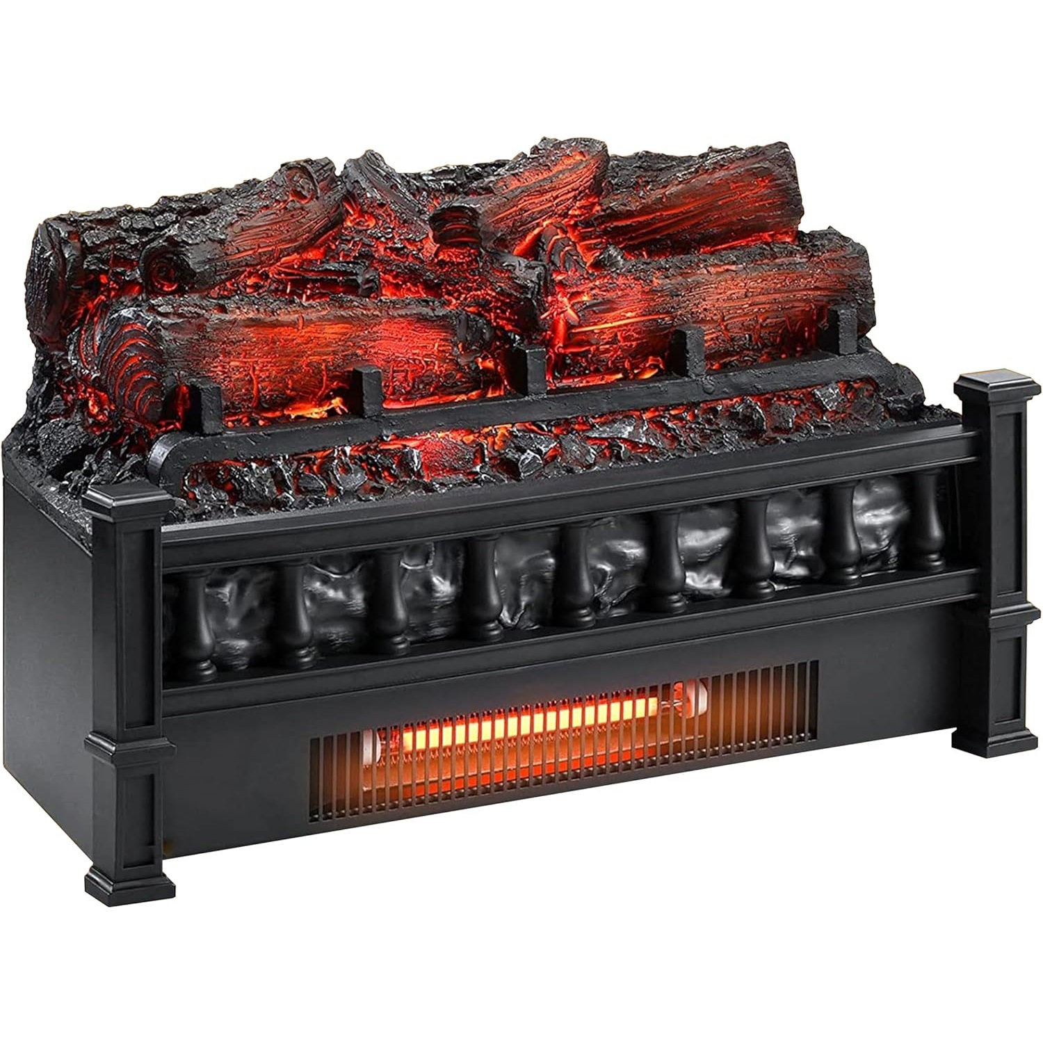 Winston Porter 1500w Electric Fireplace Log Insert Heater, 23" Electric ...