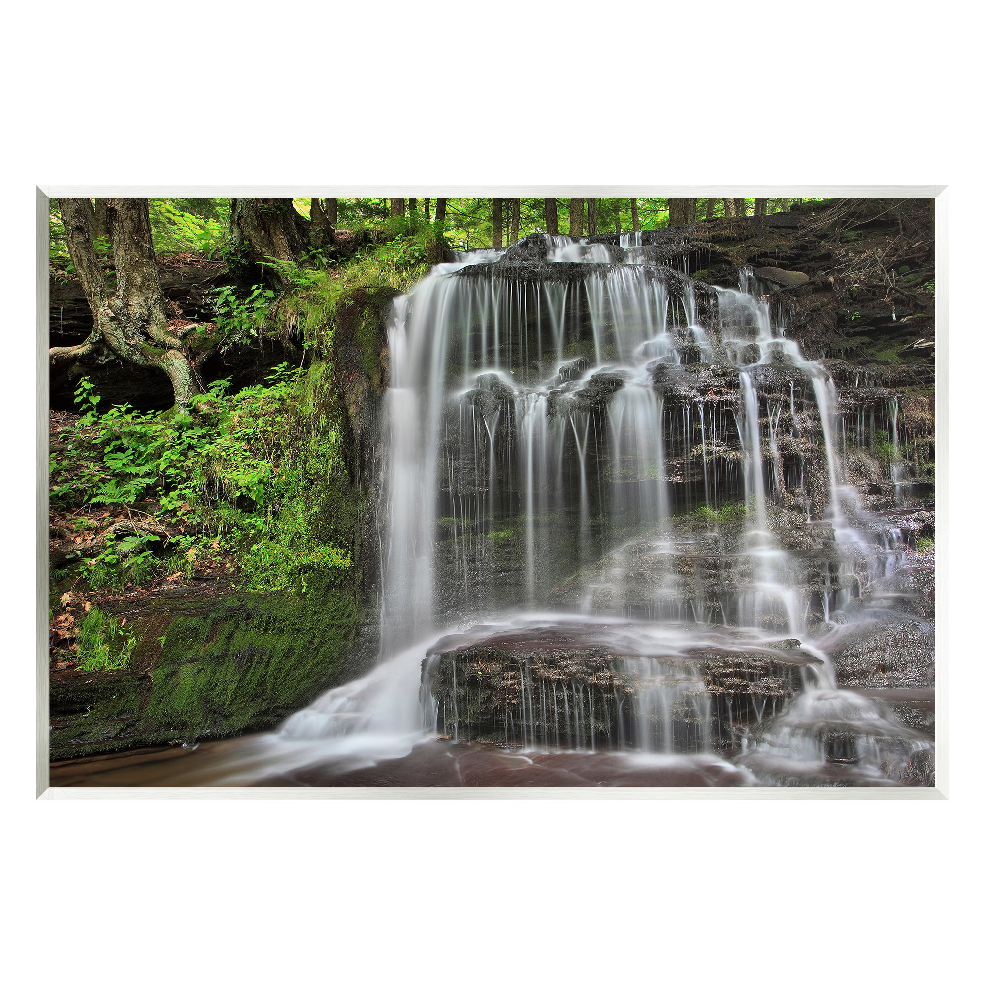 Stupell Industries Woodland Waterfall Nature Creek Wall Plaque Art By ...