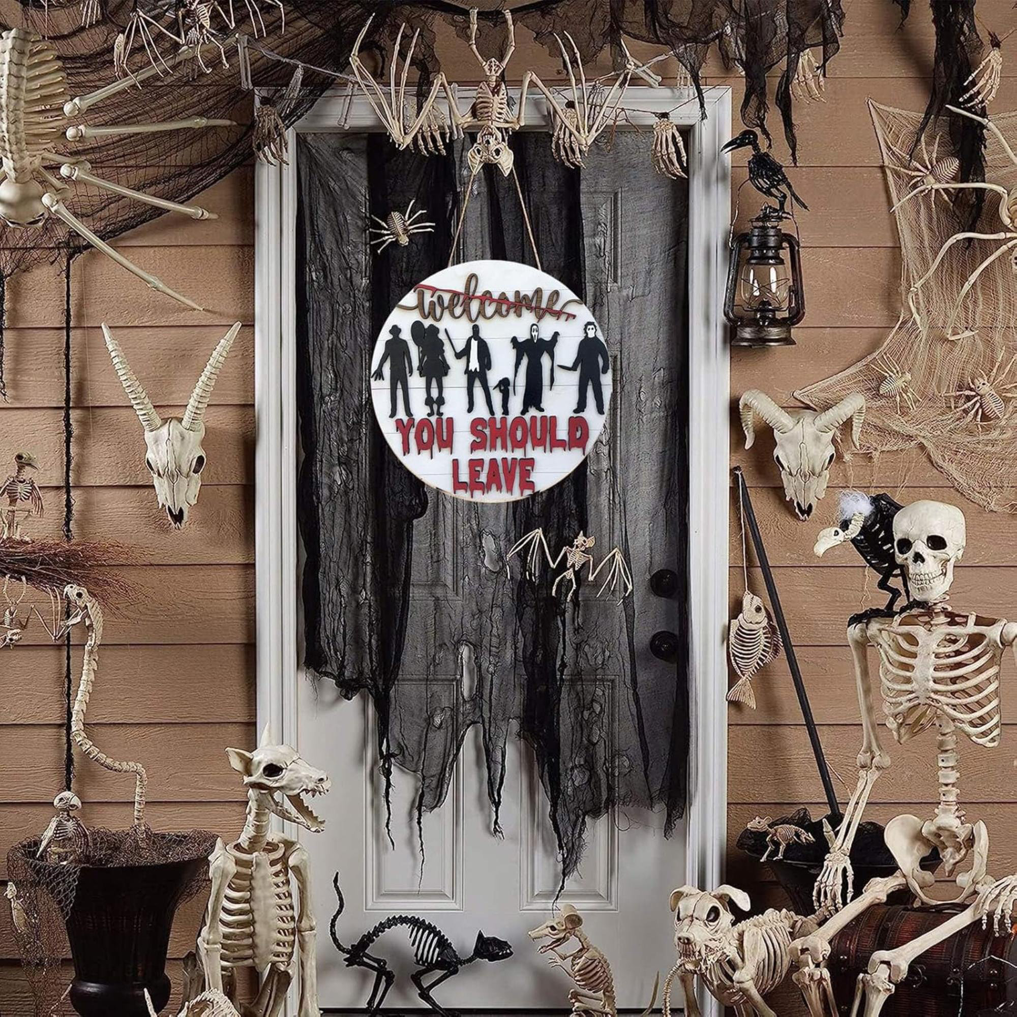 The Holiday Aisle® 3D Halloween Horror Welcome Sign For Front Door ...