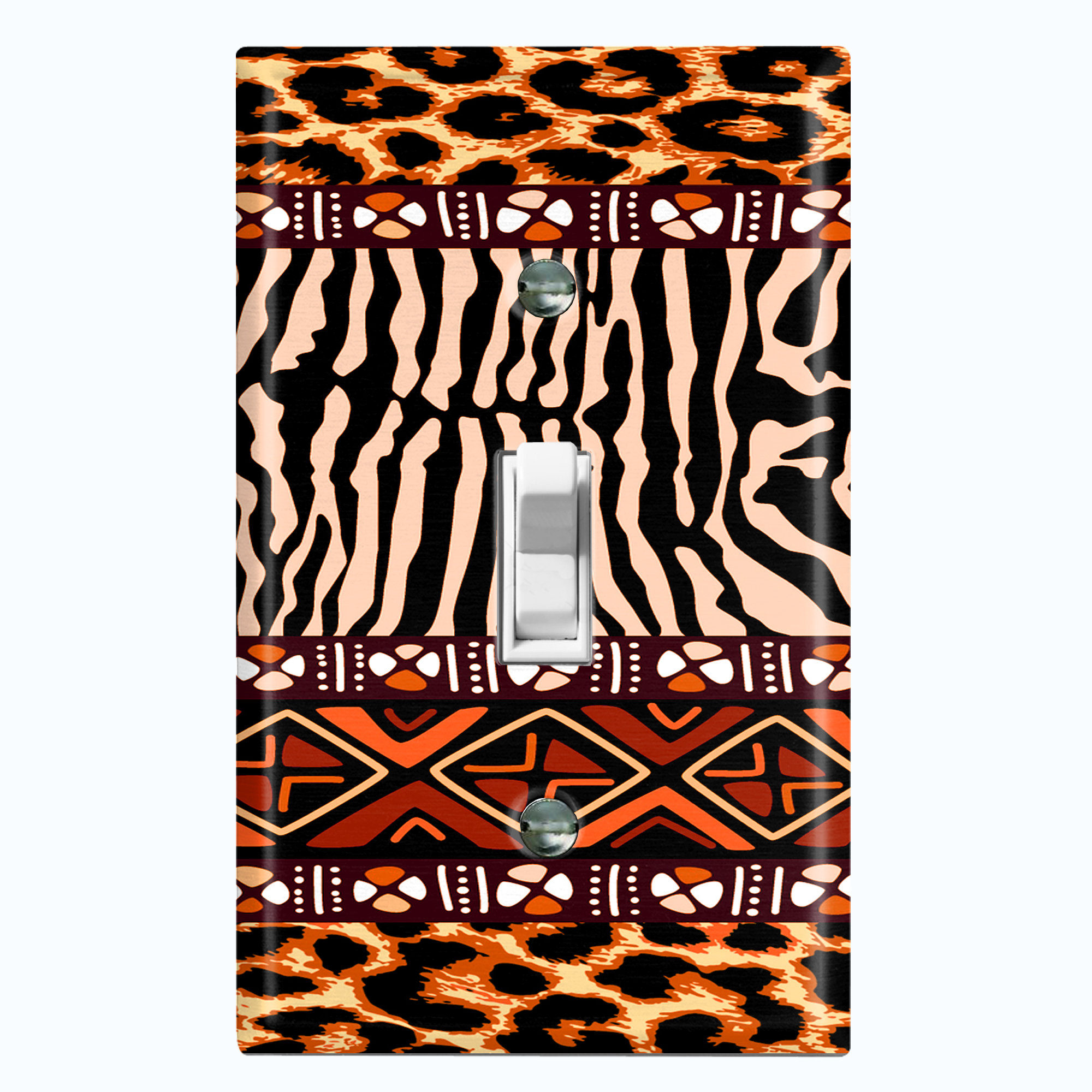 WorldAcc Metal Light Switch Plate Outlet Cover (Safari Pattern African ...