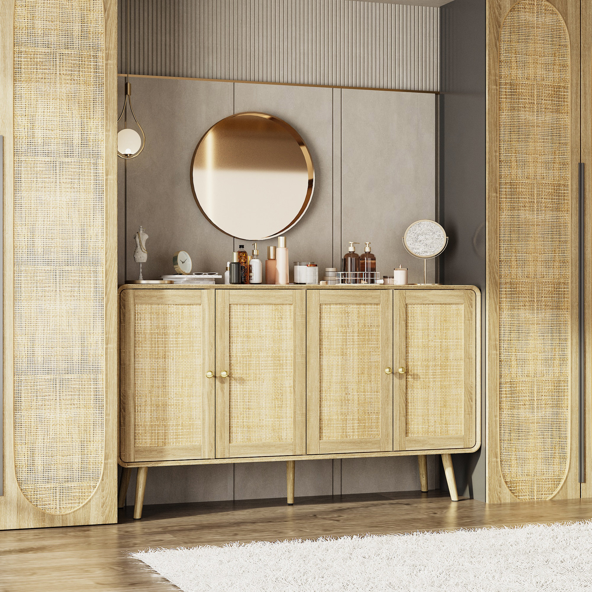 George Oliver 4 Door Closet System With 8 Shelves - Wayfair Canada