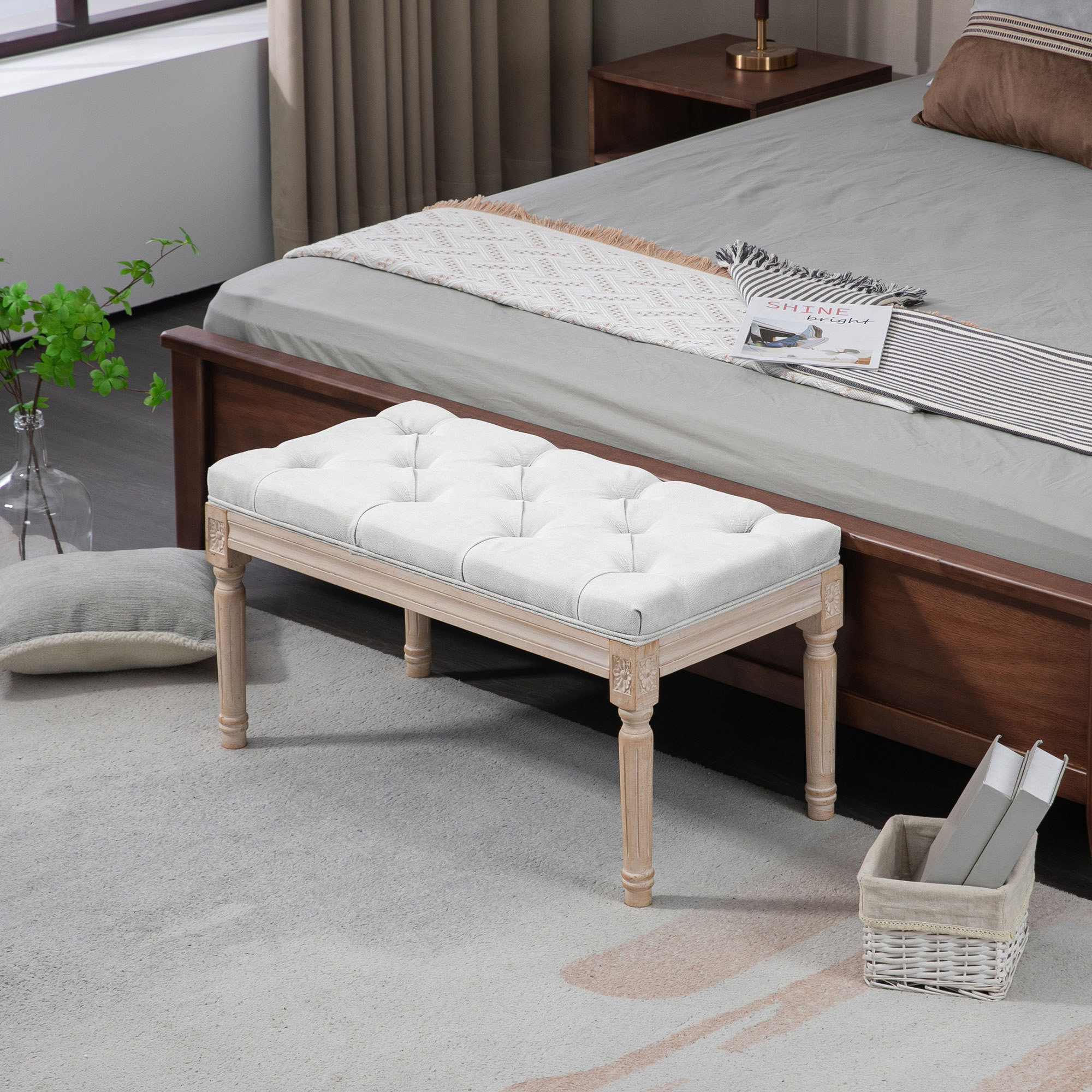 One Allium Way Upholstered Bedroom Bench - Wayfair Canada