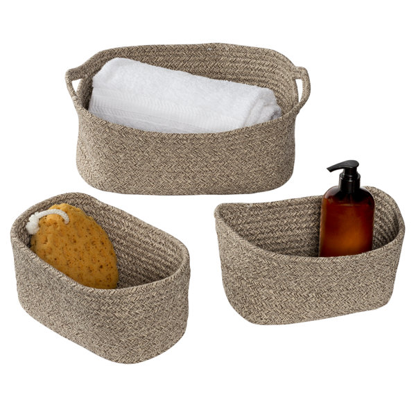 Handmade Cotton Basket With Handles - Set of 3 & Reviews | AllModern