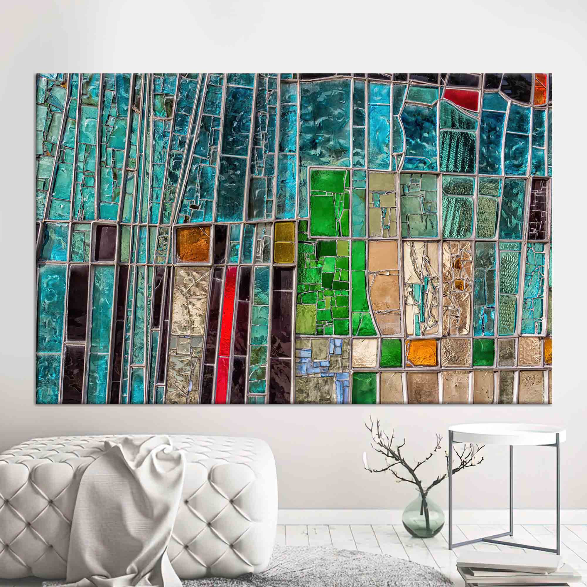 kayra export Stunning Stained Glass Print On 3D Canvas Framed Wall Art ...