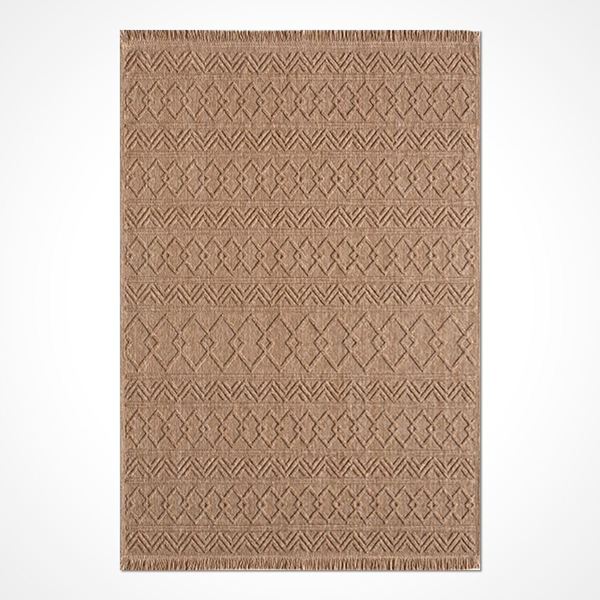 Aegean House Cottona Brown Geometric Polypropylene Machine Made Area ...