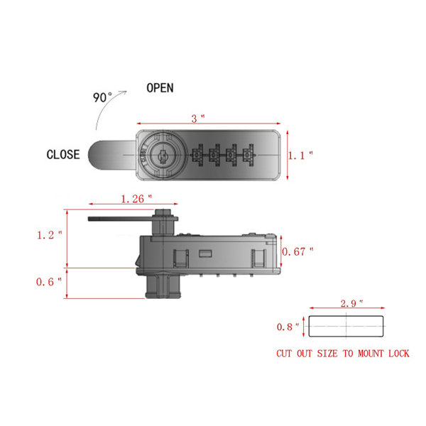 FixtureDisplays Combination Cam Lock Master Key Cabinet Combo Lock ...