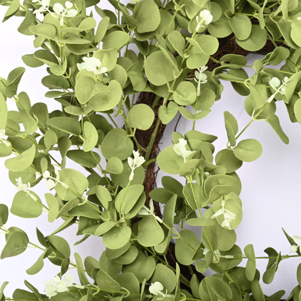 Primrue 26" Faux Everyday Greenery Foliage Front Door Wreath & Reviews ...