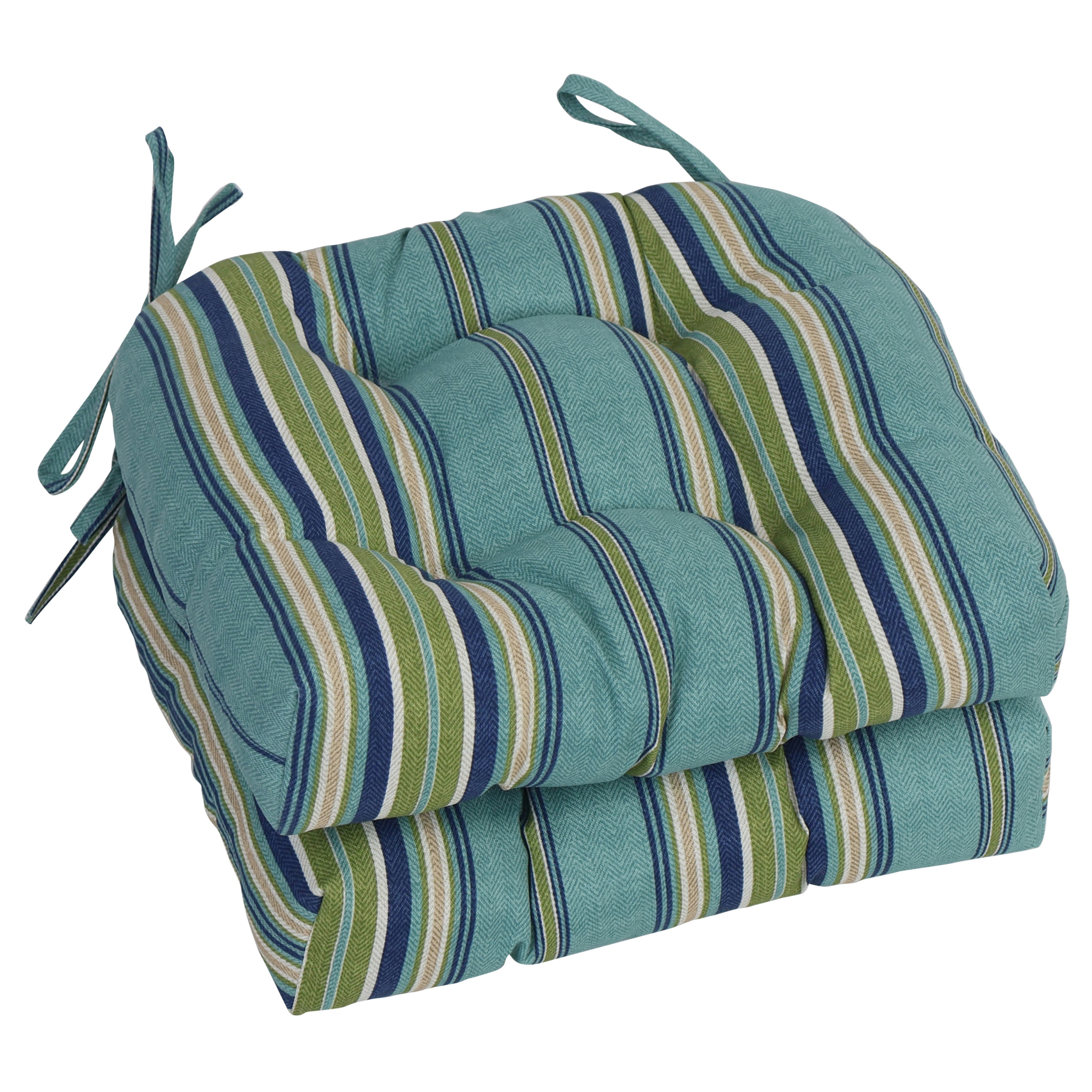 Winston Porter 16-Inch Rounded Back Outdoor Tufted Chair Cushions (Set ...