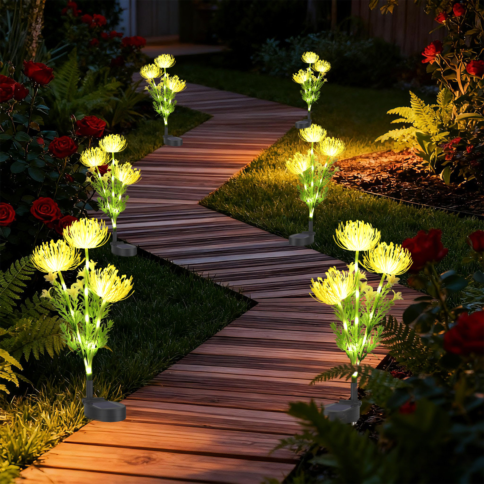 CELLPAK 6-Pack 3-Head Solar Spider Lily Light - Yellow & Reviews | Wayfair