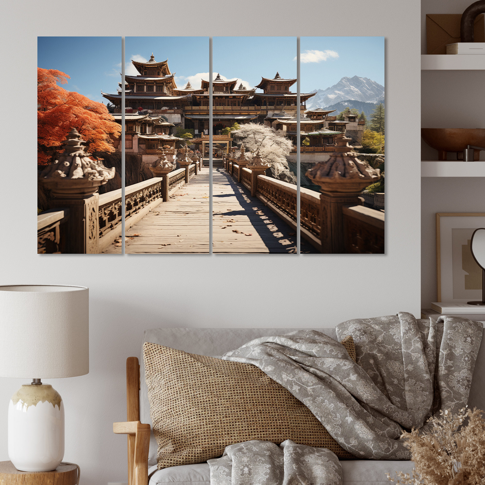 Design Art Asian Art Tibetan Monastery III - Asian Canvas Wall Art - 4 ...