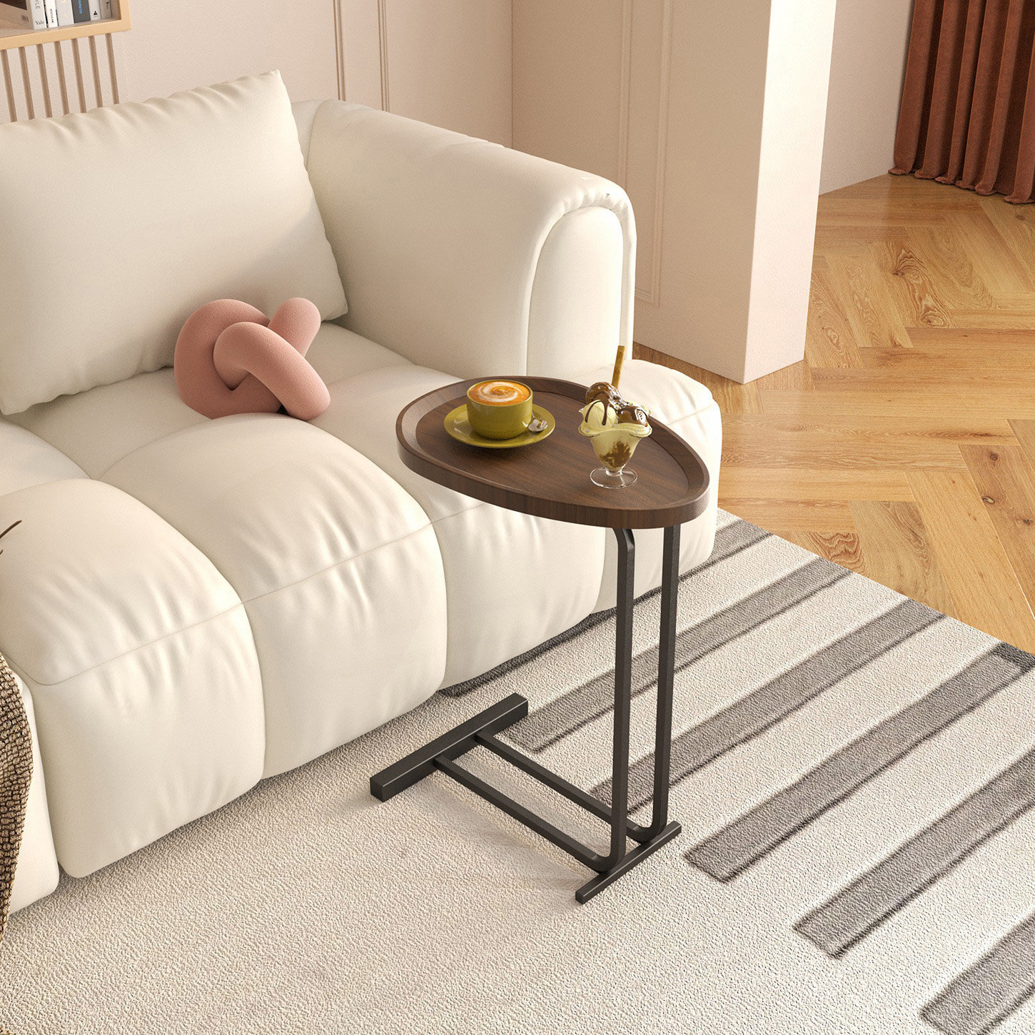 17 Stories C-Shaped Side Table, End Table, Couch Side Table | Wayfair
