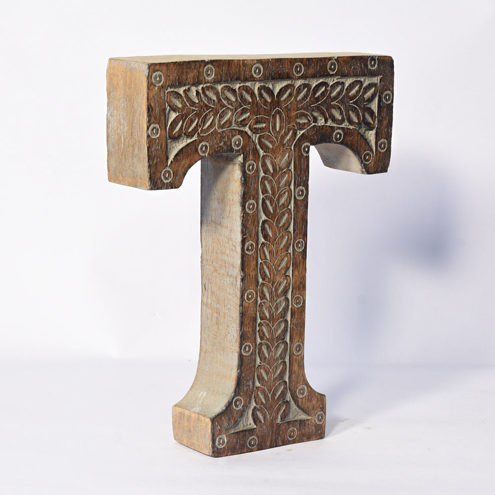 Bungalow Rose Alacia Handmade Eco-Friendly "T" Alphabet Letter Block ...