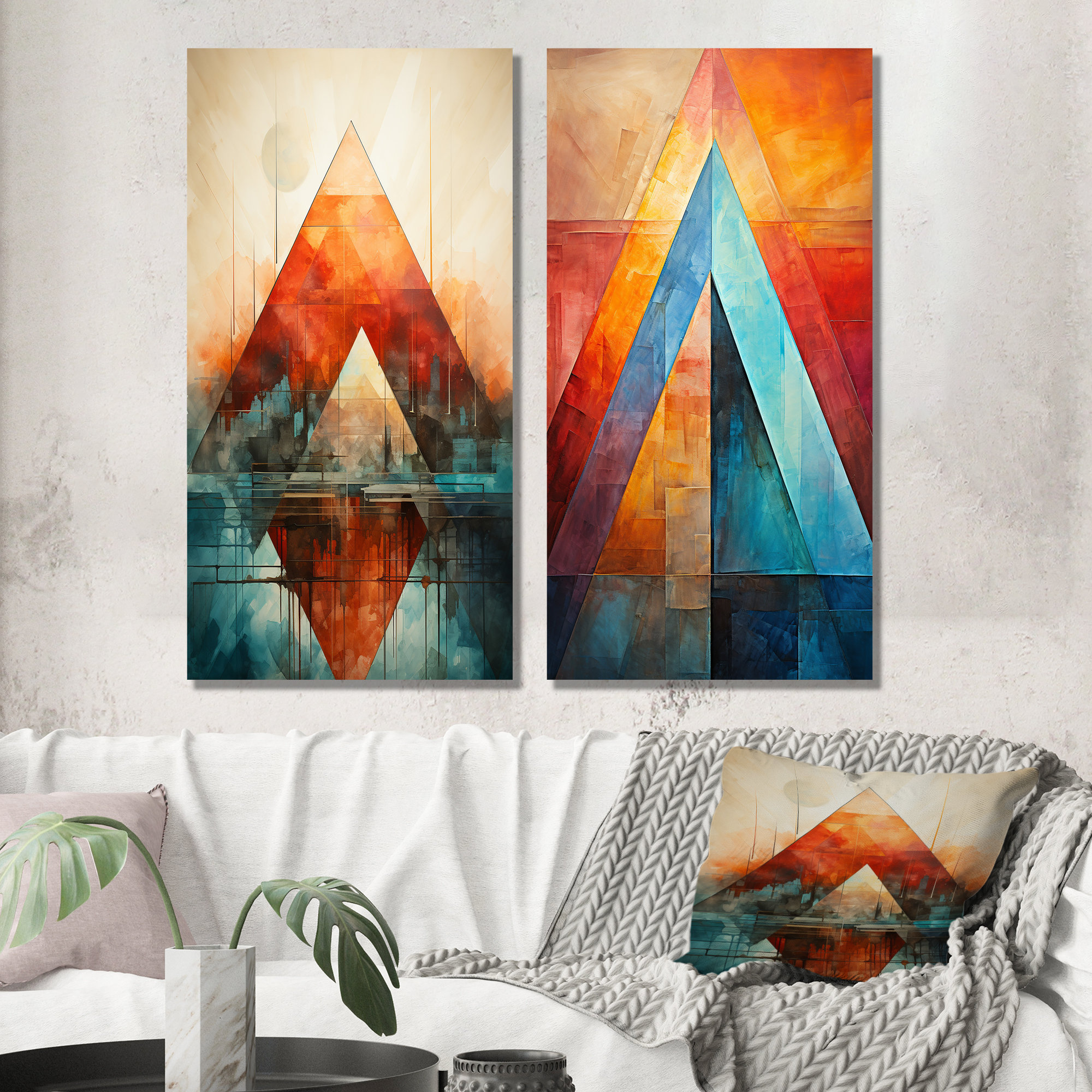 Lark Manor™ Pyramid Of Colors Mexican Art - Abstract Shapes Canvas Wall ...