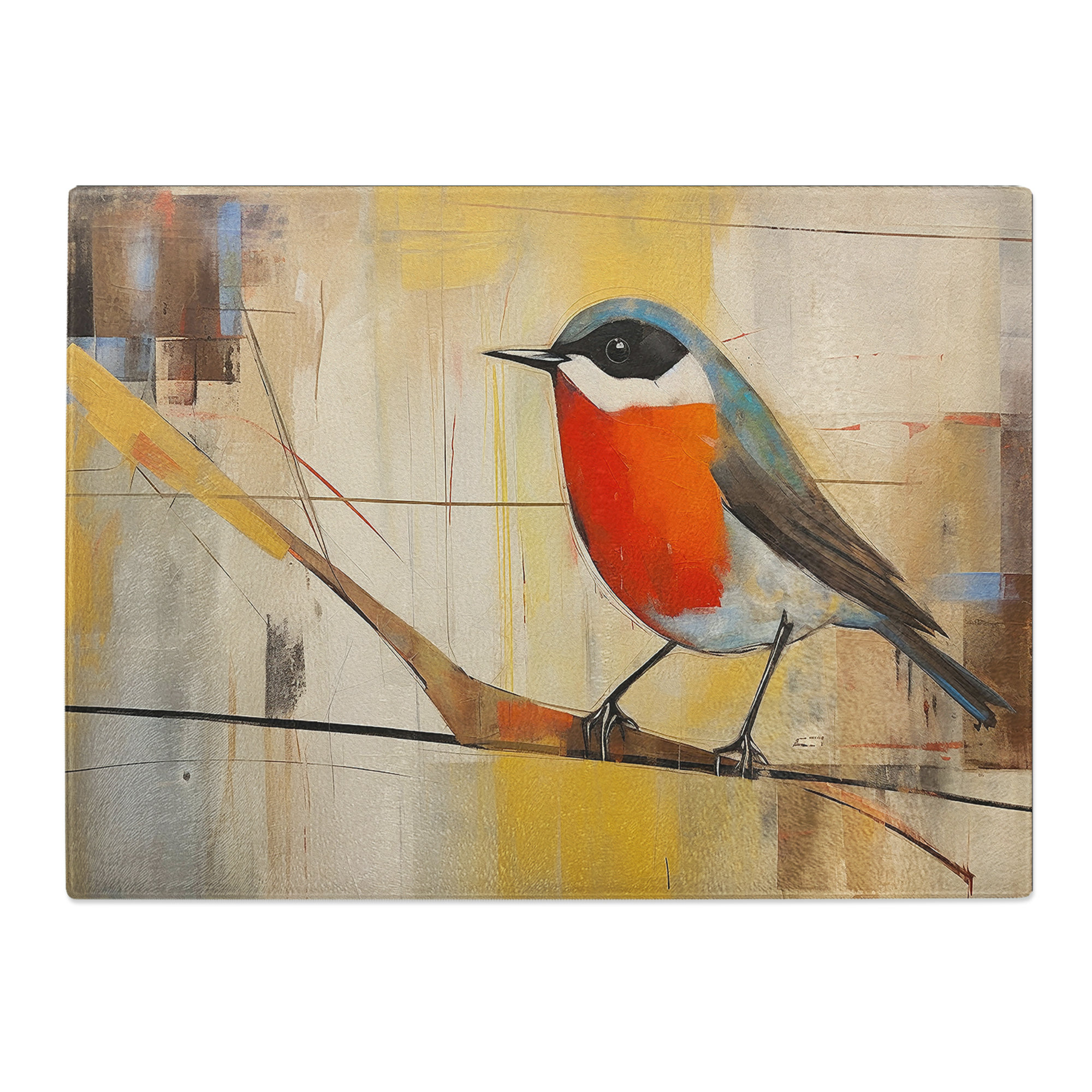 Metro Lane Robin Bird Constructivism No.2 Glass Chopping Board ...