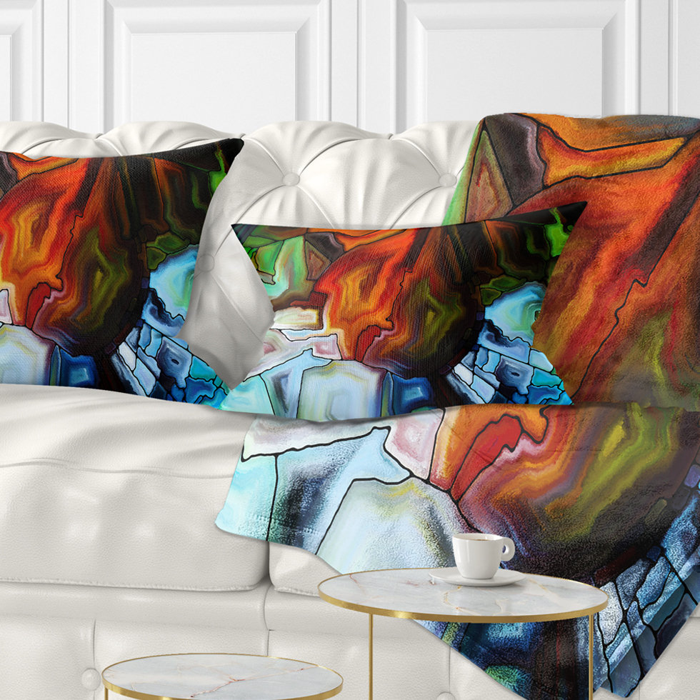 Design Art Abstract Stained Glass Design - Abstract Printed Pillow ...