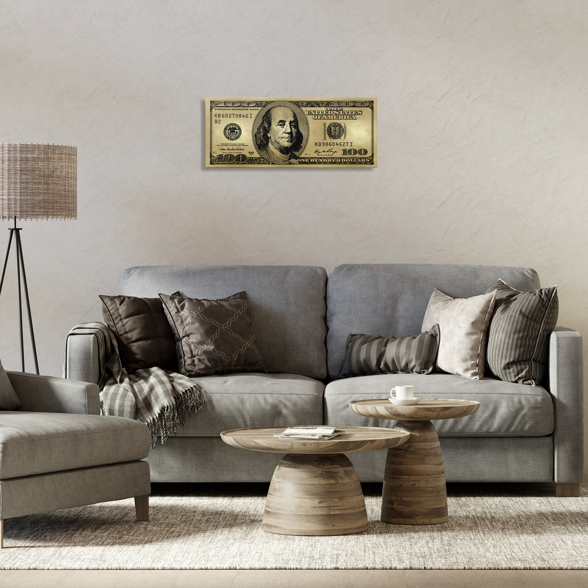 Winston Porter Hundred Dollar Bill Canvas Wall Art by Madeline Blake ...