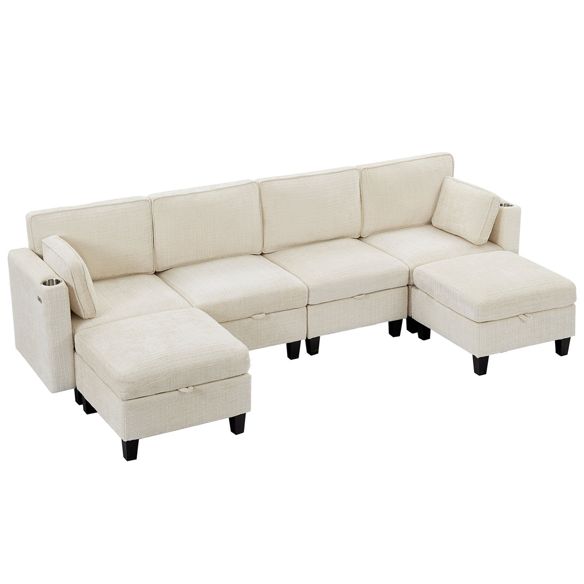Corrigan Studio® 110" U-Shaped Convertible Modular Sectional Sofa | Wayfair
