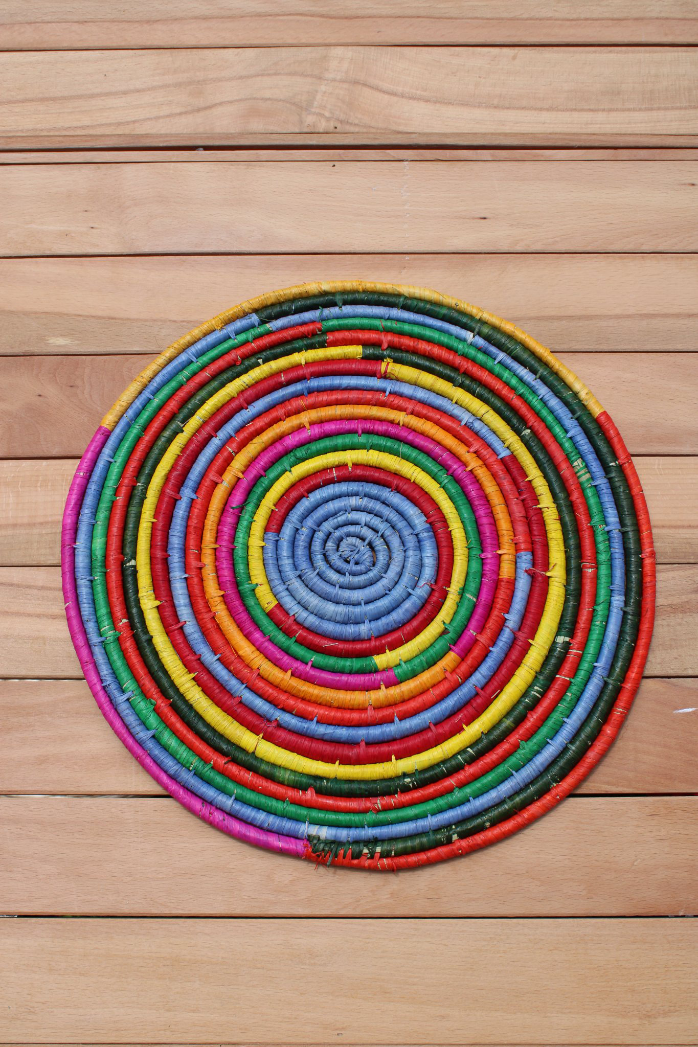 Dakota Fields Morocco Raffia Placemats, Boho Multicolor Natural Woven ...