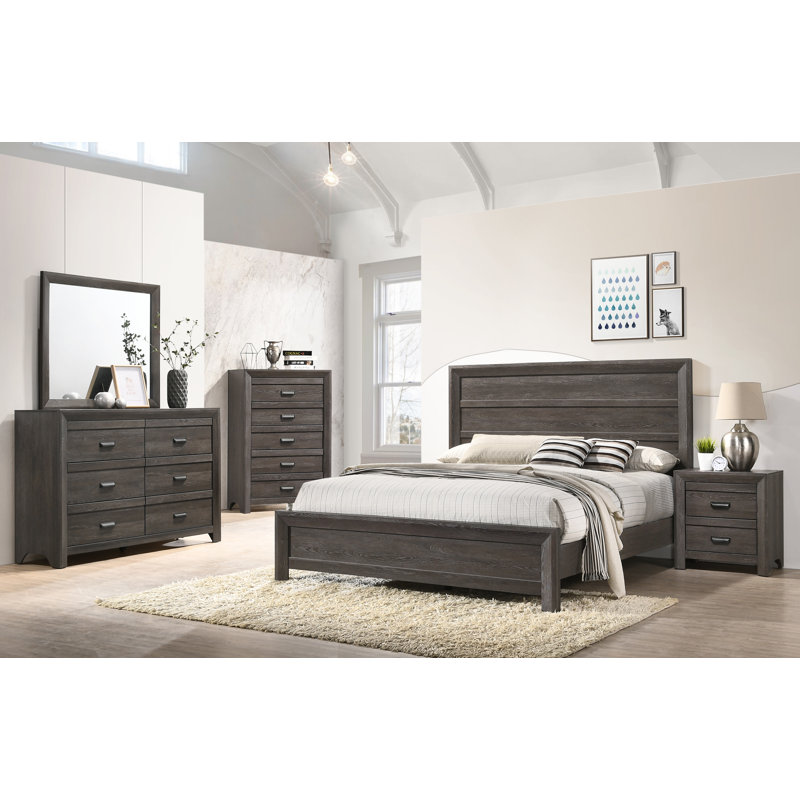 Latitude Run® Brown Panel Bedroom Set Special King 6 Piece: Bed ...
