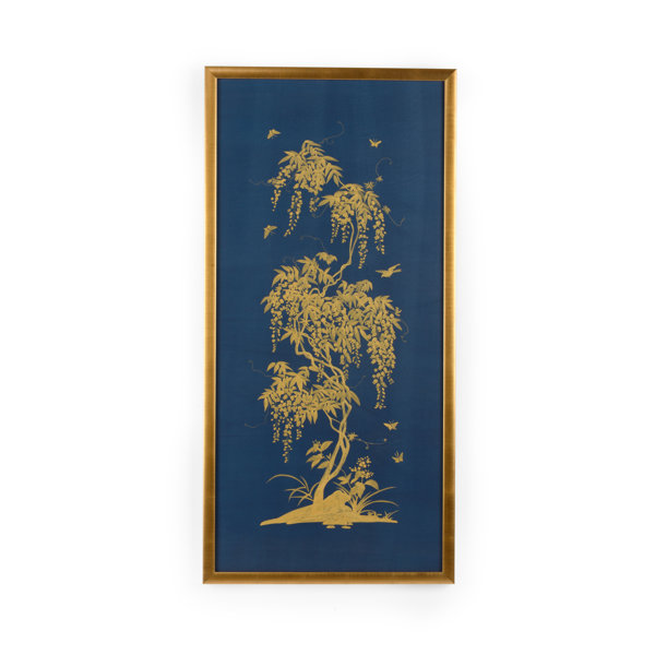 Chelsea House Gold Flowering Tree On Blue B Print | Perigold