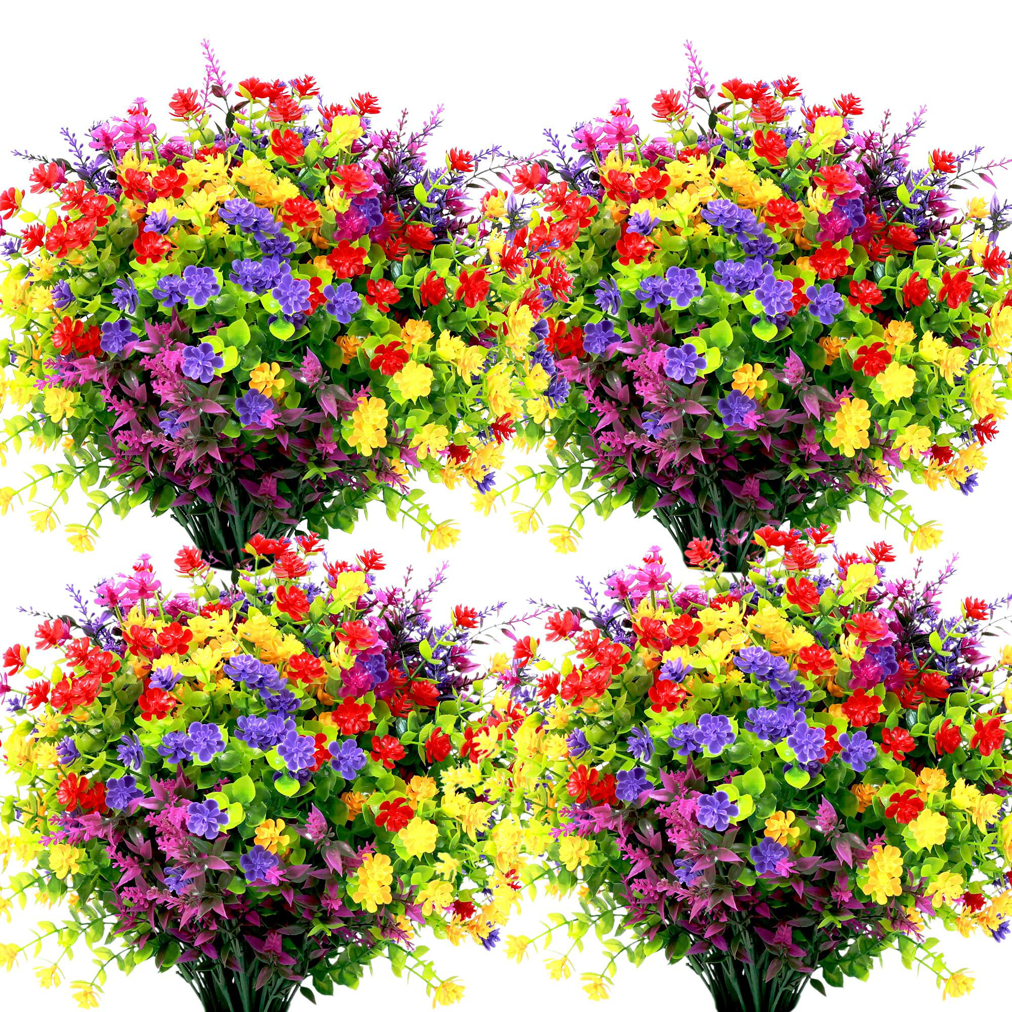 Primrue 36 Bundles Artificial Flowers For Outdoors UV Resistant, Artificial Flowers Outdoor ...