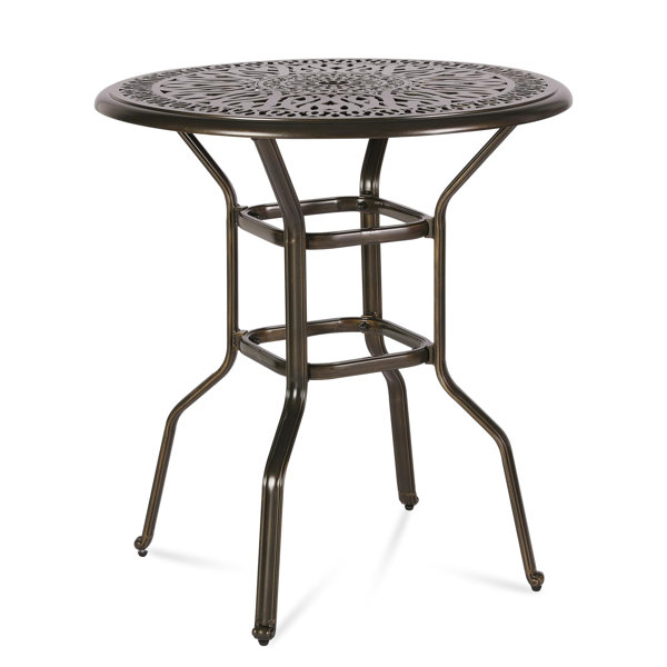 Astoria Grand Round Metal Outdoor Bar Table | Wayfair