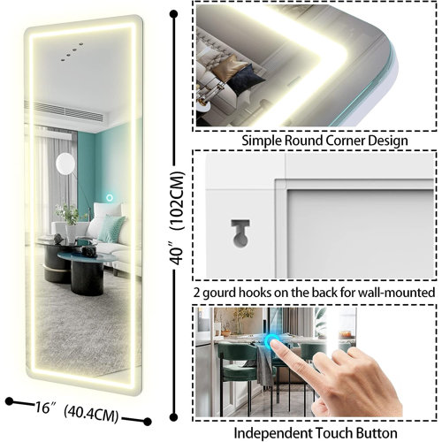 Wrought Studio Daivian Lighted Full Length Mirror & Reviews | Wayfair