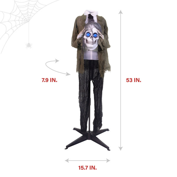 Haunted Hill Farm Reaper Henry the Headless Reaper with Animated Eyes ...