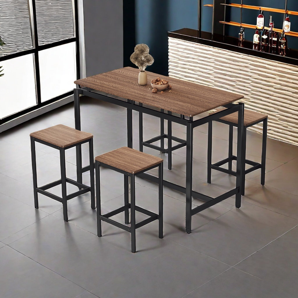 17 Stories 5-Piece Compact Bar Table Set With Table And Stools - Modern ...