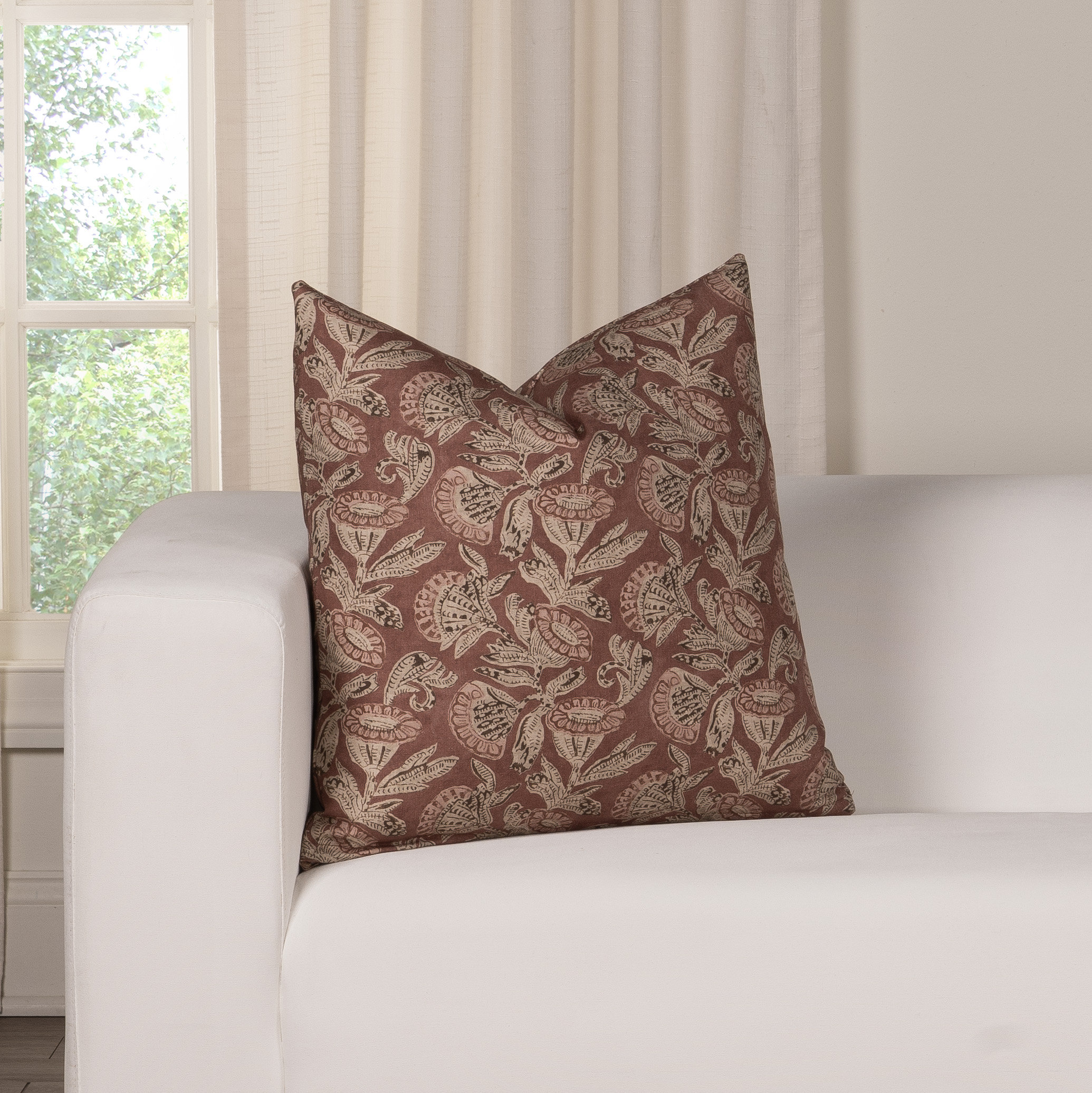 Birch Lane™ Buchan Henna 20" Feather Throw Pillow | Wayfair