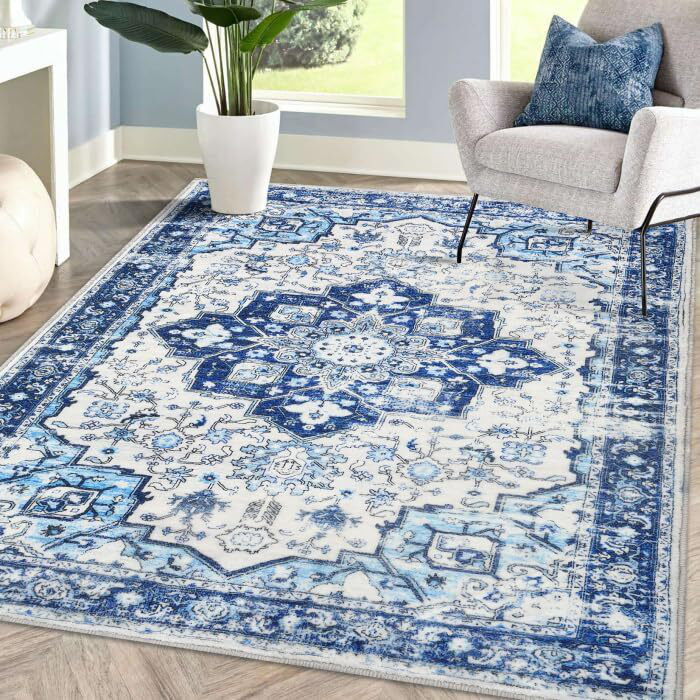 Bungalow Rose Washable Rugs Vintage Living Room Rugs Boho Rug ...