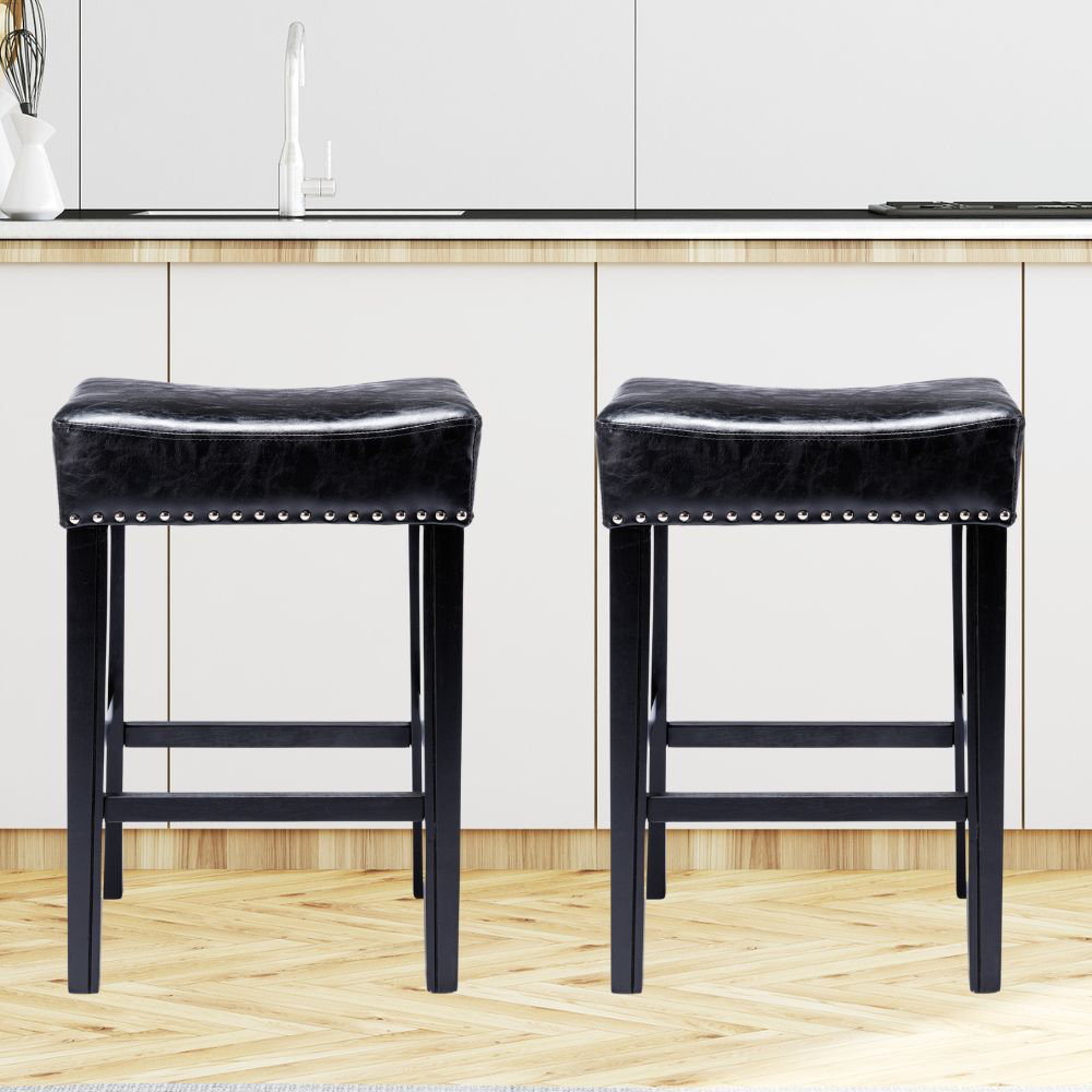 Winston Porter Tashari Upholstered 26'' Counter Stool with Solid Wood ...
