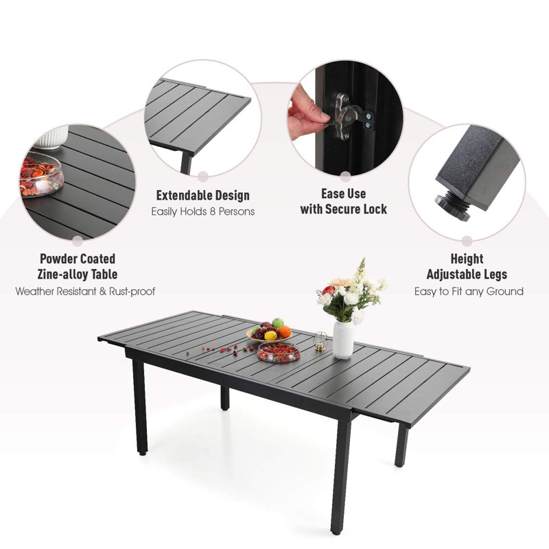 Lark Manor Alyah Rectangular 8 - Person 84'' Long Dining Set & Reviews ...