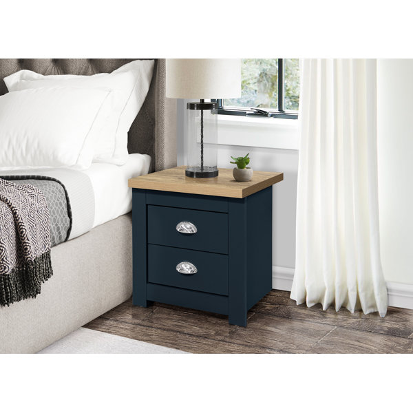 August Grove Winside 2 Drawer Bedside Table & Reviews | Wayfair.co.uk