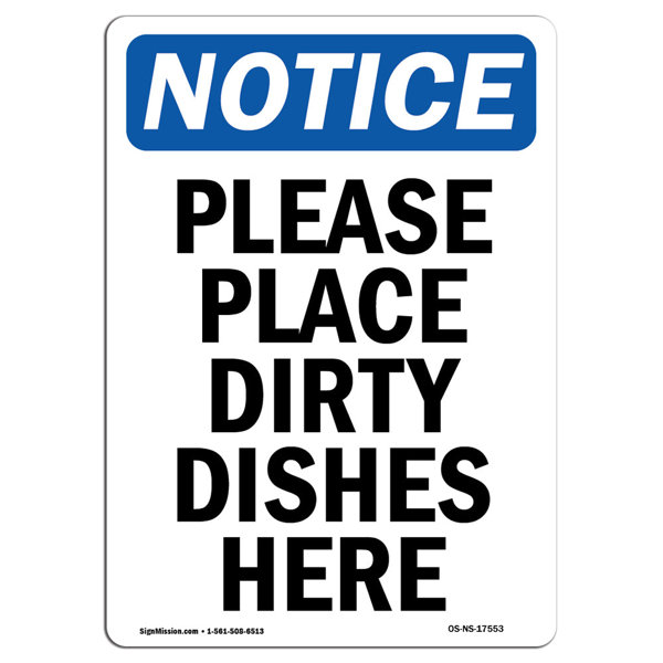 SignMission Please Place Dirty Dishes Here Sign | Wayfair