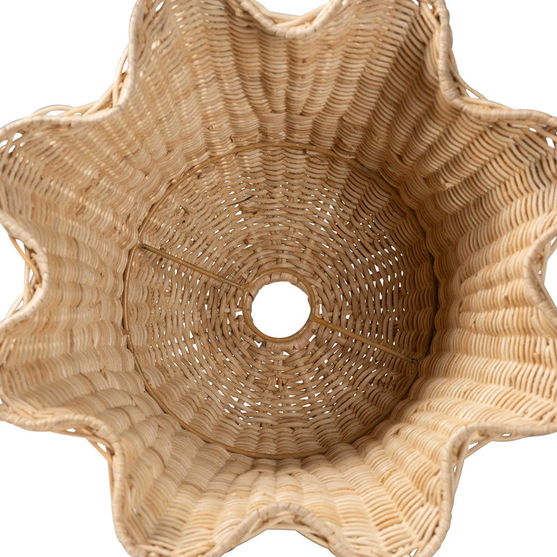 Bayou Breeze Caelin Bohemian Natural Scalloped Rattan Pendant Lampshade ...