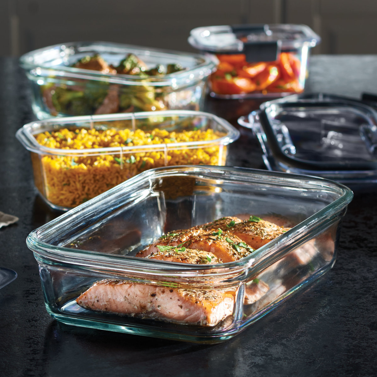 Rubbermaid Brilliance Glass Food Storage Containers, 10-Piece Set ...