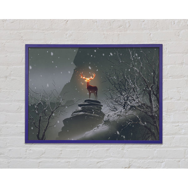 Union Rustic Fire Stag - Single Picture Frame Print | Wayfair.co.uk