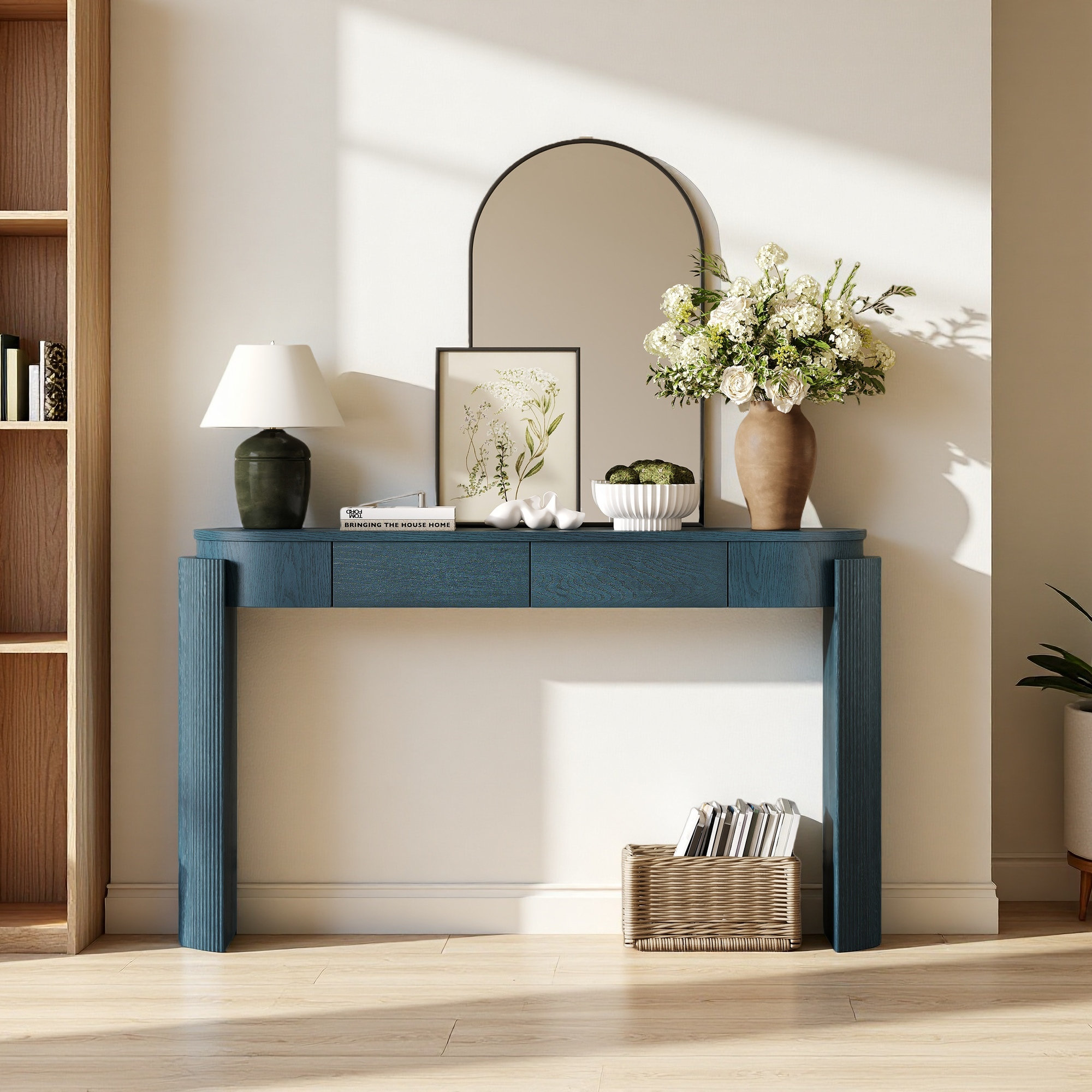 Latitude Run® Entryway Table With Natural Wood Grain Finish, Console ...