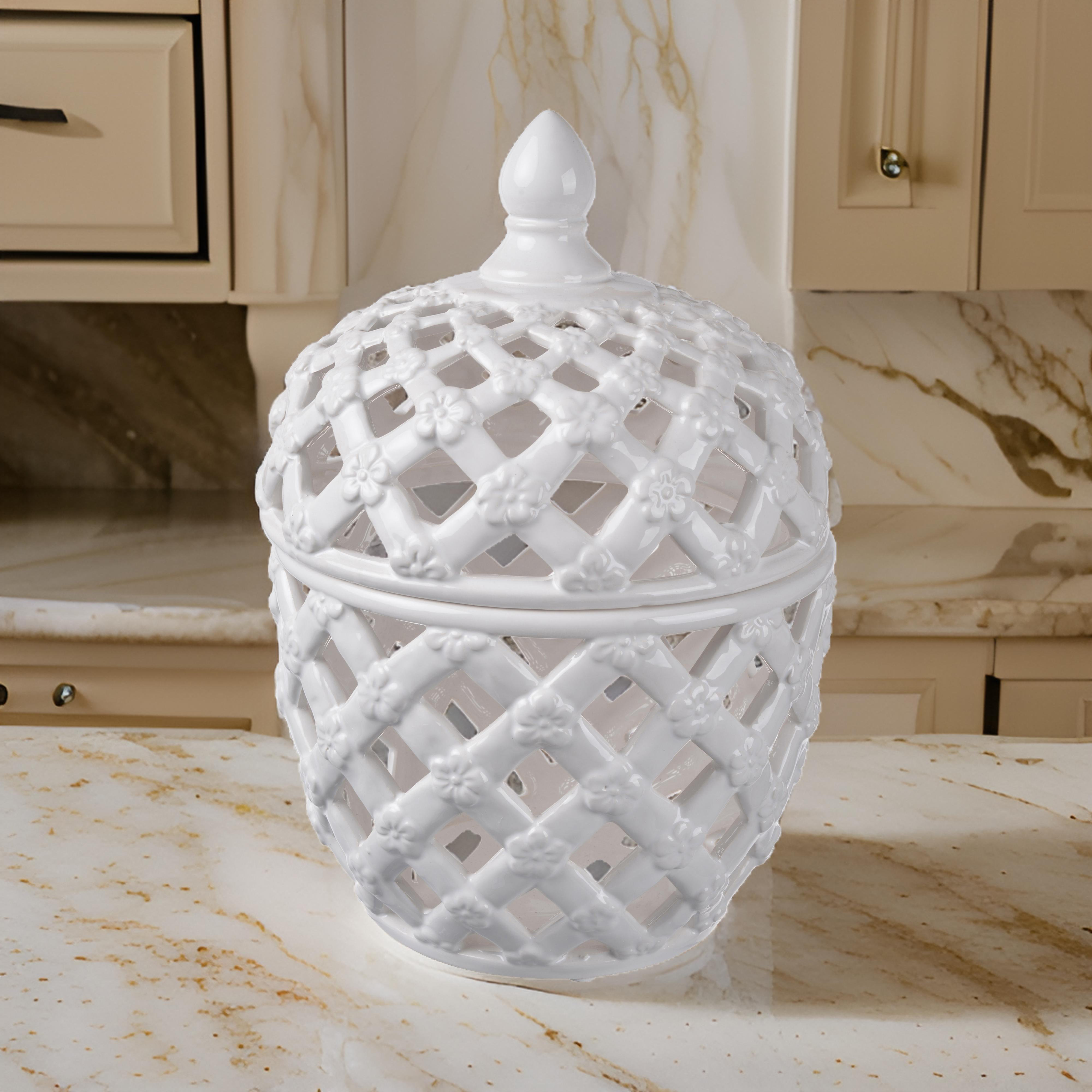Charlton Home® Decorative Ceramic Lidded Storage Jar | Wayfair