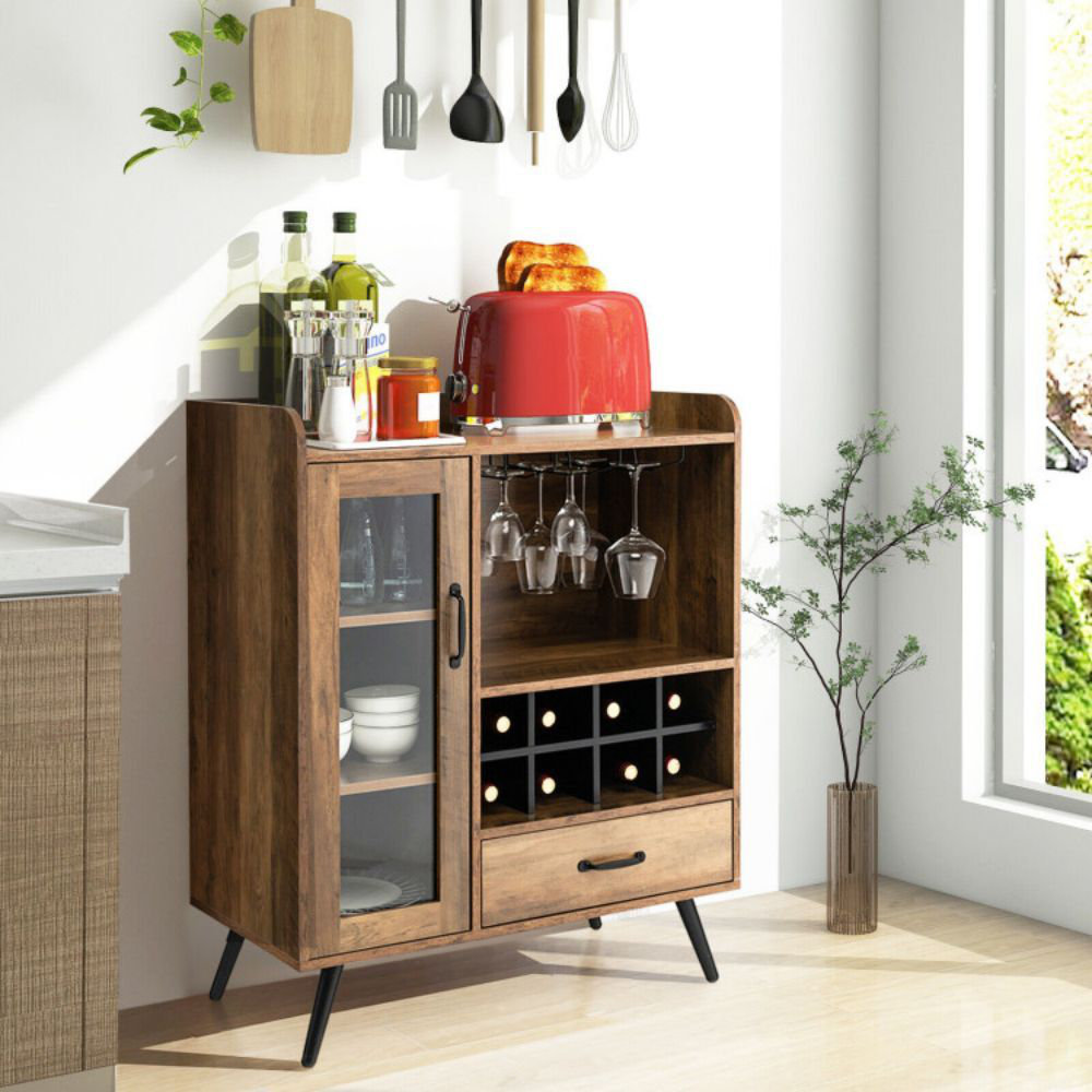 George Oliver Buffet Sideboard With Removable Wine Rack And Glass ...
