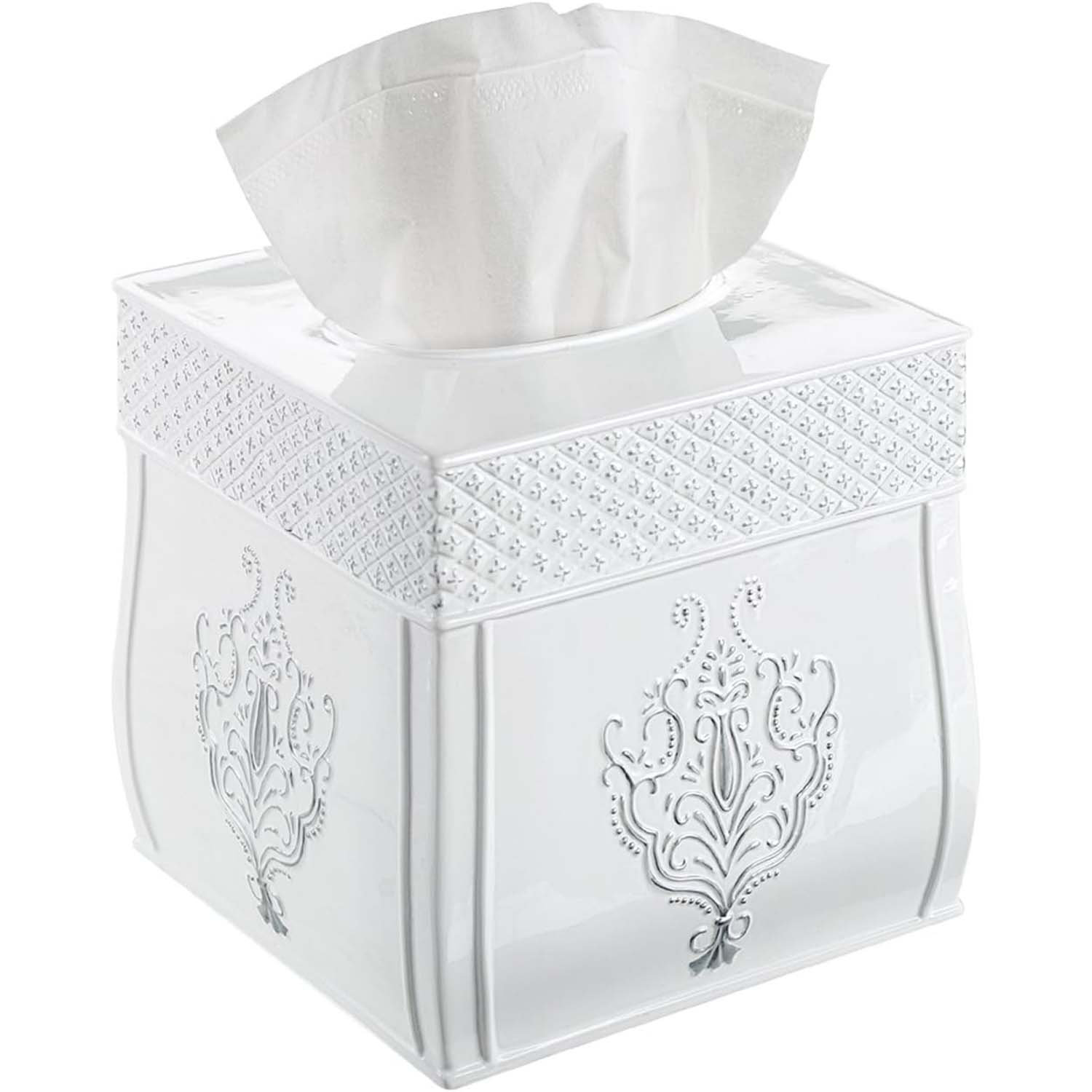 Bloomsbury Market Vintage White Tissue Box Cover Square – French ...