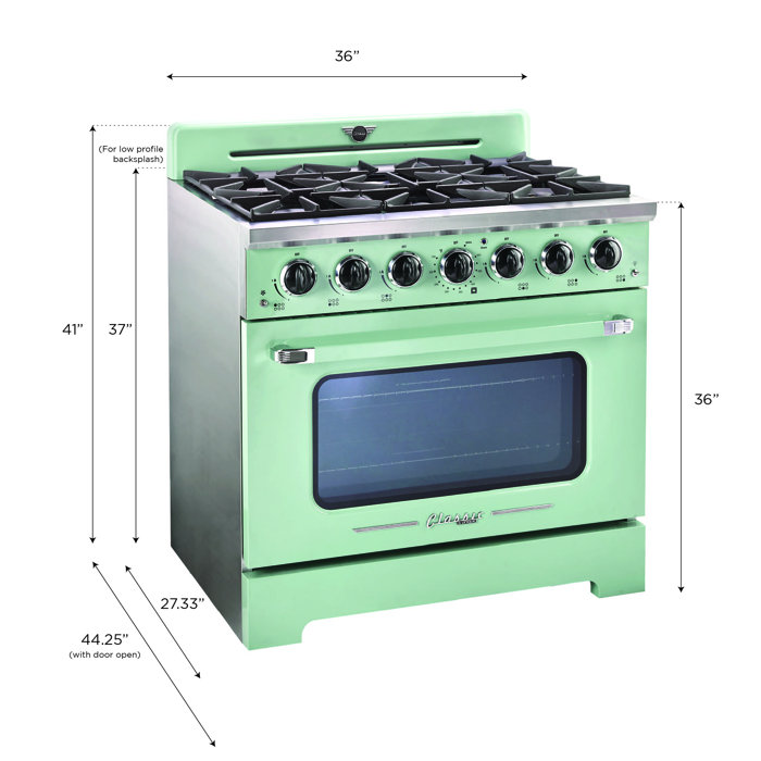 Unique Classic Retro 36" 6-Burner 5.2 cu. ft. Freestanding Gas Range ...