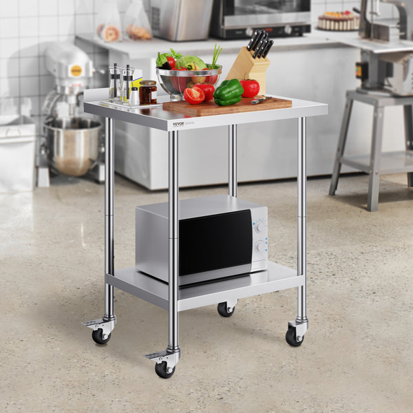 VEVOR Rolling Kitchen Cart with Stainless Steel Top | Wayfair